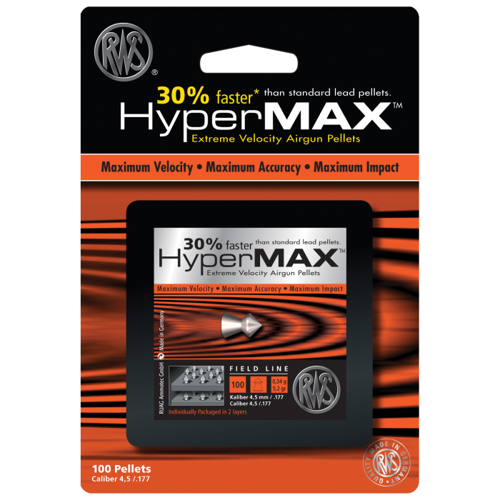 RWS HYPERMAX .177 CALIBER AIRGUN PELLET LEAD FREE 100CT : UMAREX ...