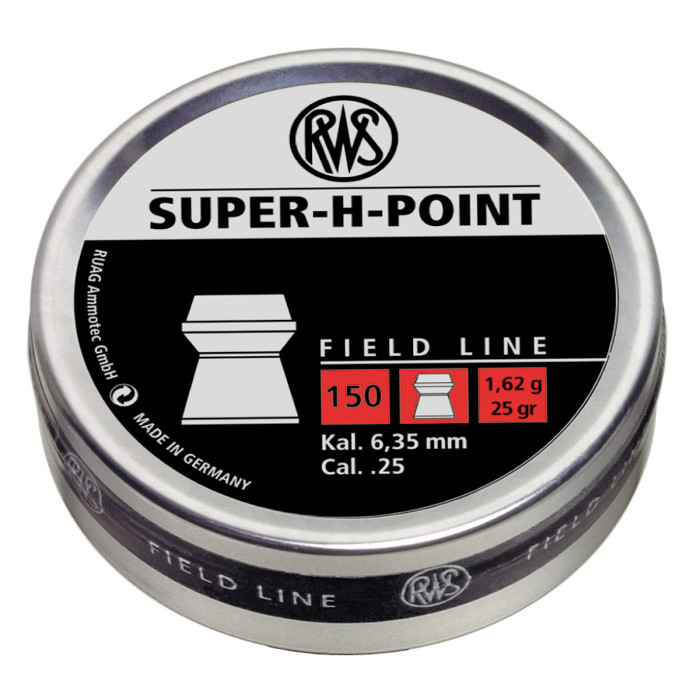RWS SUPER H POINT .25 CALIBER PELLETS - 150CT TIN : UMAREX AIRGUNS ...
