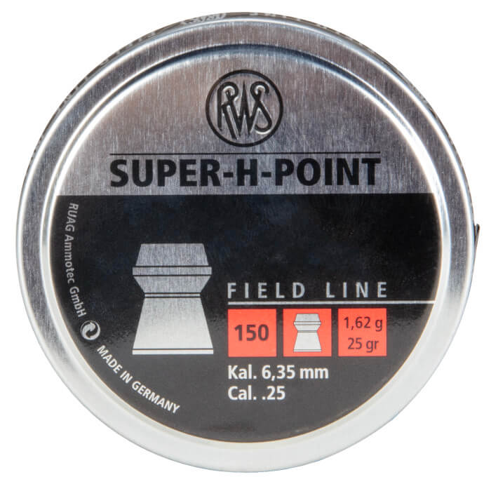RWS SUPER H POINT .25 CALIBER PELLETS - 150CT TIN : UMAREX AIRGUNS ...