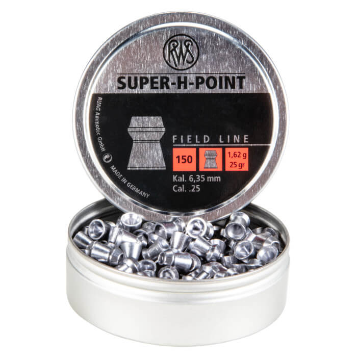 RWS SUPER H POINT .25 CALIBER PELLETS - 150CT TIN : UMAREX AIRGUNS ...
