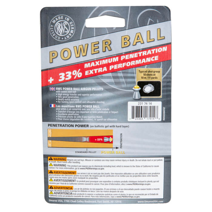 RWS POWER BALL .177 AIRGUN PELLET 200 CT | Umarex USA