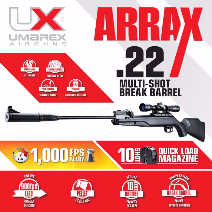Umarex Arrax .22 cal Break Barrel Multi-shot Rifle | Umarex USA